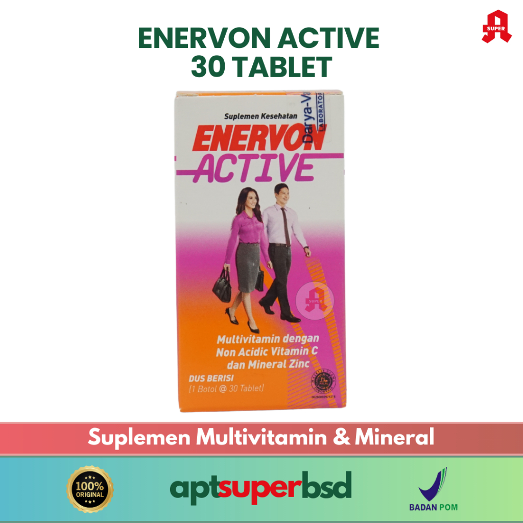 Jual Enervon Active - 30 Tablet - Multivitamin, Vitamin C, B Complex ...