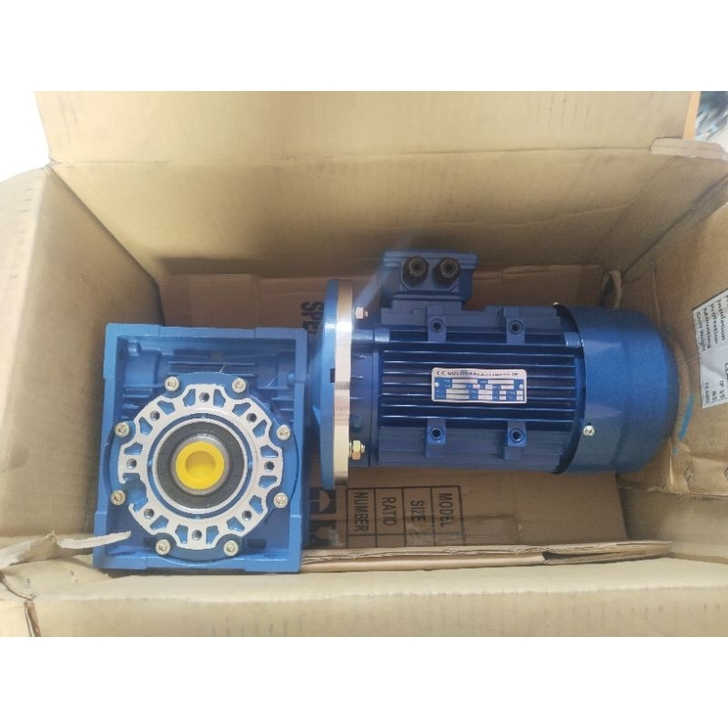 Jual Worm gear nmrv 110 set 2HP / 1.5KW MOTOR RPM 1450 VOLTASE 220/380V ...