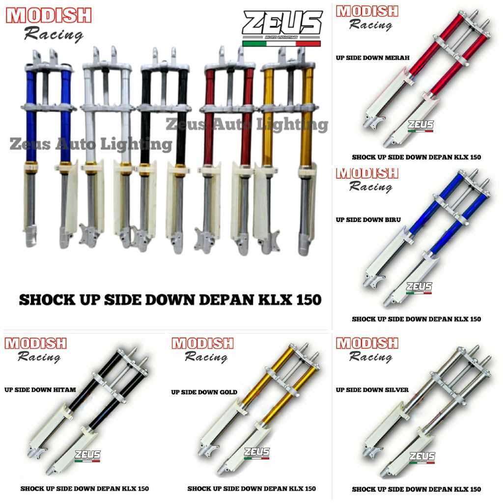 Jual SHOCK UP SIDE DOWN DEPAN KLX/TRAIL CROSS ALUMINIUM CNC 45*950MM UP SIDE DOWN MOTOR/USD ...