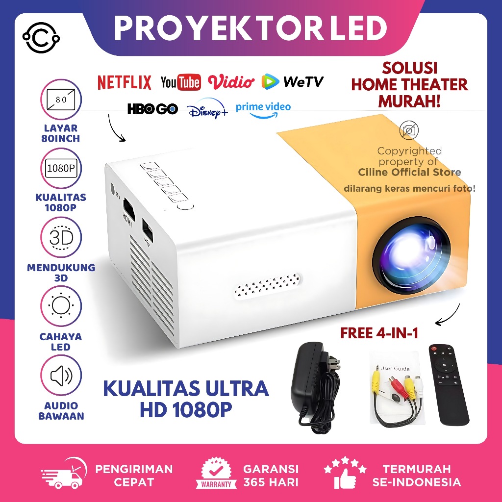 Jual Mini Proyektor LED YG300 / YG-300 / YG 300 LCD Portable Projector ...