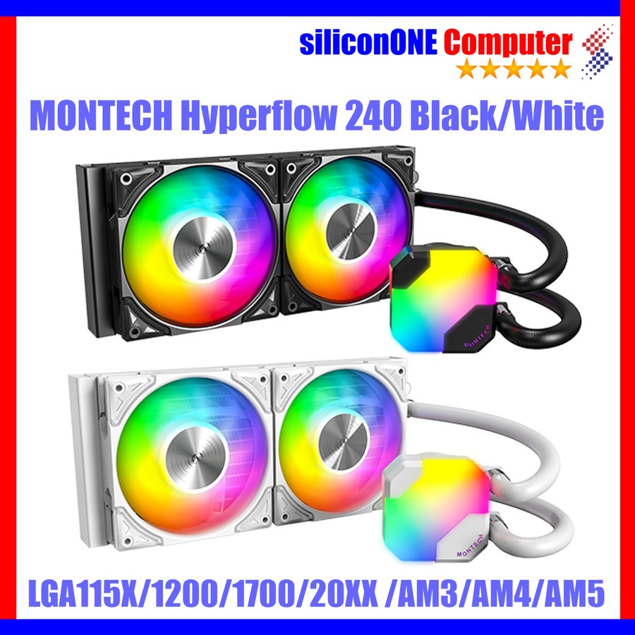 Jual Montech Hyperflow 240 ARGB - 240MM AIO Liquid CPU Cooler | Shopee ...