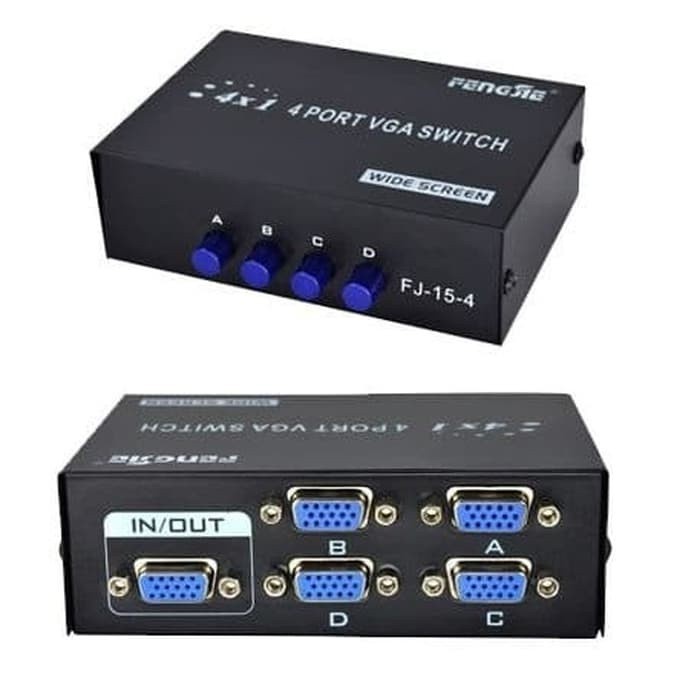 Jual VGA SWITCH 4 PORT VGA 1 OUTPUT TO MONITOR | Shopee Indonesia