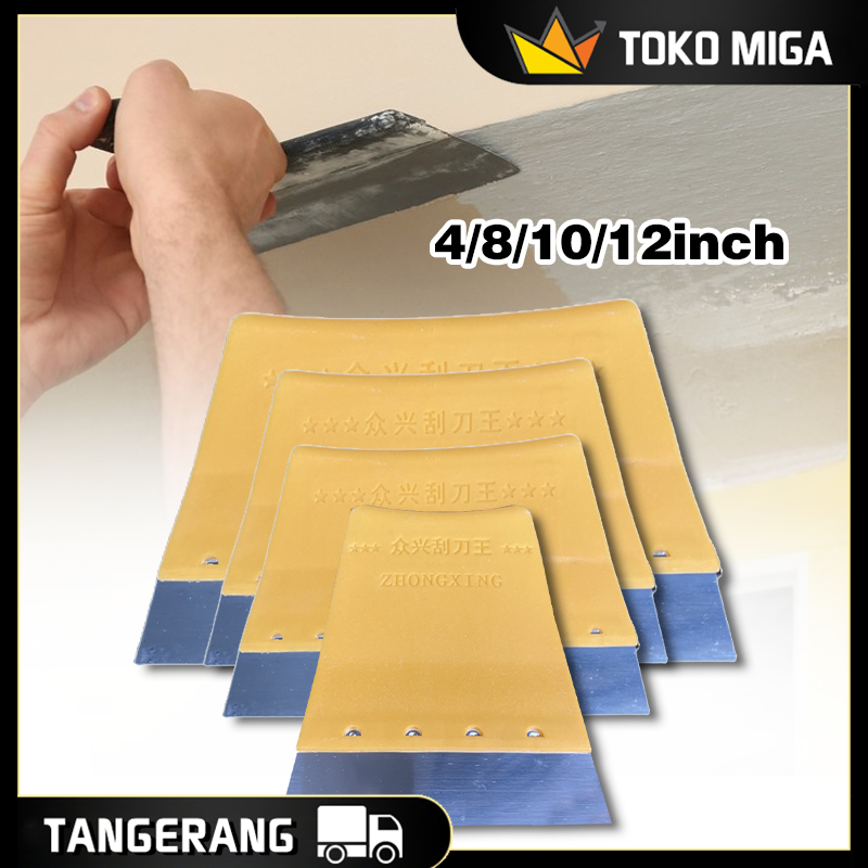 Jual 6/8/10/12" Pisau Dempul Stainless Steel Kape Kompon Gypsum Skrap ...