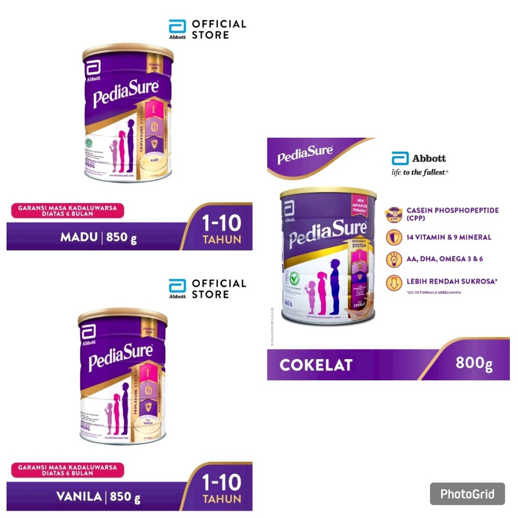 Jual Pediasure triplesure Vanila/Madu/Cokelat, 800gr dan 850gr expired 2026 | Shopee Indonesia