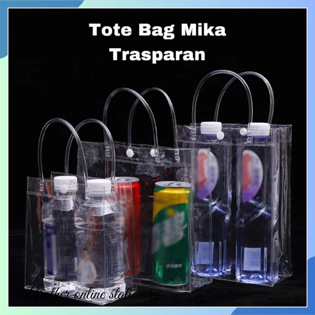 Jual BOS Tas Mika Transparan /Totebag Transparant /Tas Mika Bening Tote ...