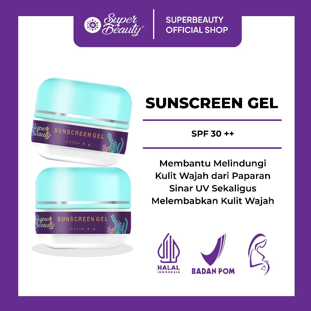 Jual SUNSCREEN GEL SuperBeauty - By SuperSkin - Tabir surya SPF 30 ...