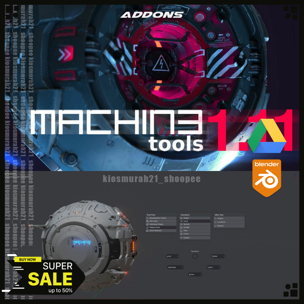 Jual Machin3Tools Deus Ex 3D Blender addons Plugin Terbaru Blender 3D | Shopee Indonesia