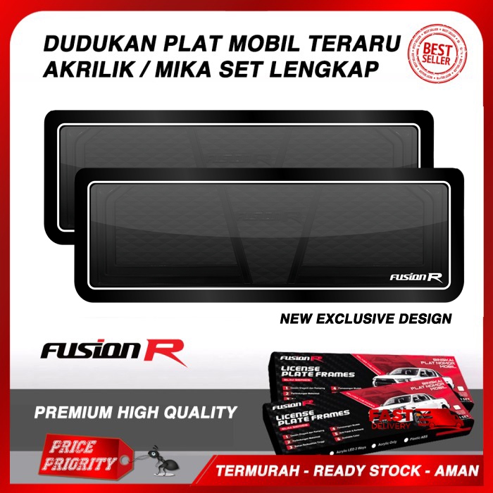 Jual FUSION R Tempat Dudukan Tatakan Plat Nomor Mobil Hitam Akrilik ...