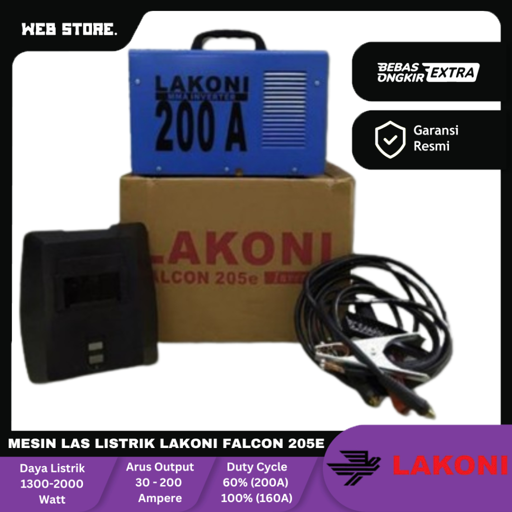 Jual Mesin Las Listrik Travo Welding Inverter 2000 Watt Lakoni Falcon 205E | Shopee Indonesia