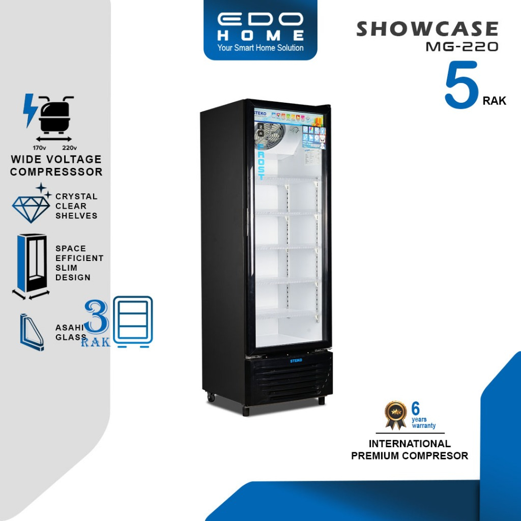Jual SHOWCASE MG-220 STEKO - SHOWCASE 5 RAK Dengan Teknologi NO FROST ...
