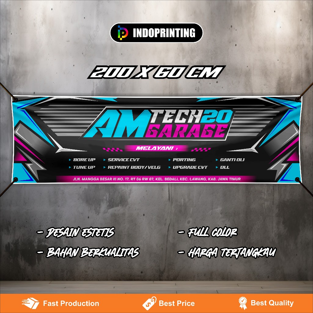 Jual SPANDUK BENGKEL / BANNER BENGKEL 200 X 60cm (COD) | Shopee Indonesia