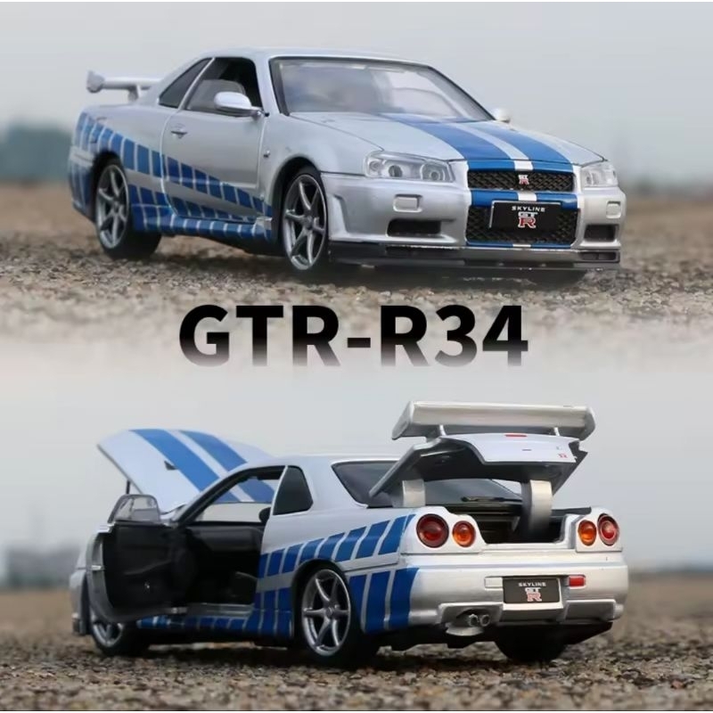 Jual Diecast Mobil Nissan Skyline GTR R34 / R35 Recing Skala 1:32 ...