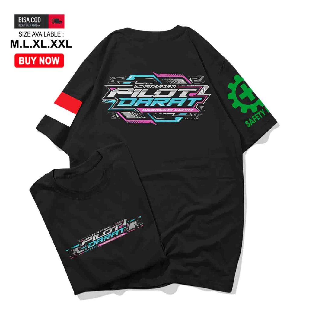 Jual [COD] V10/KAOS T-Shirt Merchandise Driver Muda Pilot Darat Sablon ...