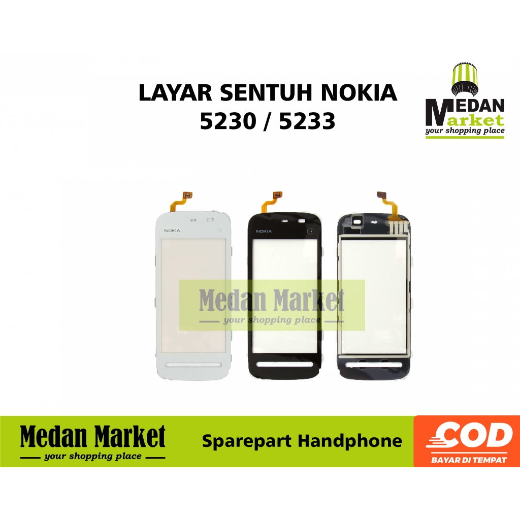 Jual TS TOUCHSCREEN LAYAR SENTUH NOKIA 5230 / 5233 BLACK / WHITE ...