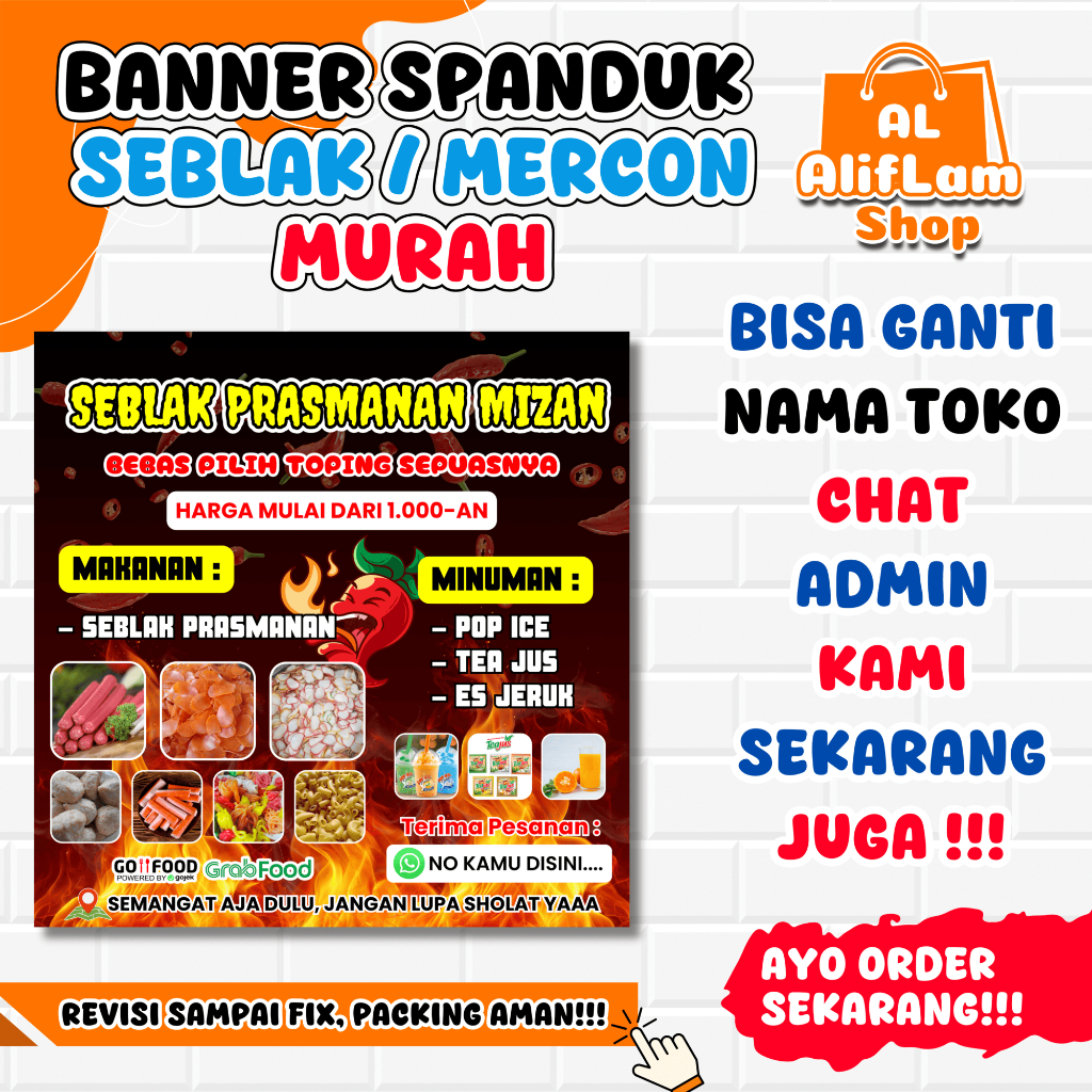 Jual CETAK BANNER SPANDUK SEBLAK PRASMANAN | VERSI AS_20 | BISA GANTI ...