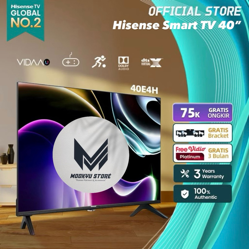 Jual HISENSE Smart TV 40” 40E4H | OS VIDAA TV Full HD , Youtube Netflix Vidio (2024/25) | Shopee ...