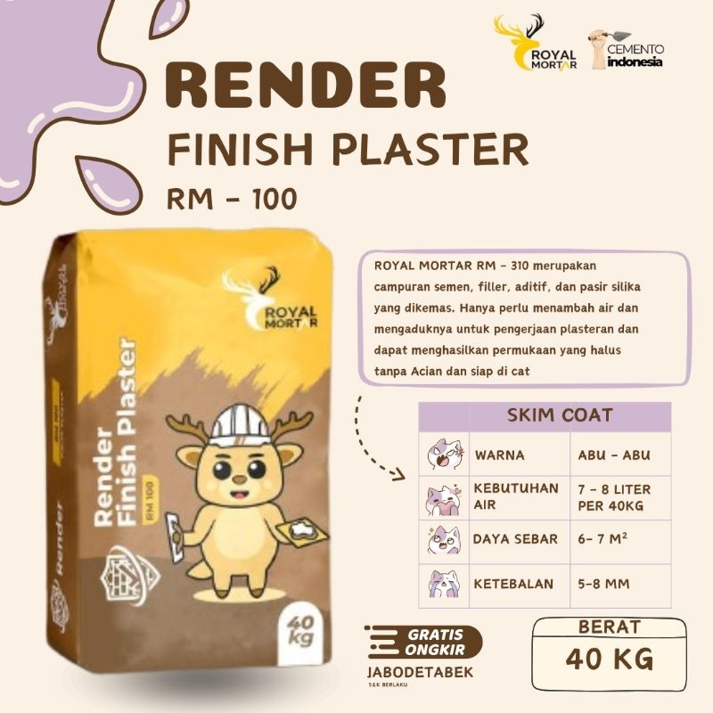Jual Royal Mortar RM - Finish Plaster RM-100 | Render | Shopee Indonesia