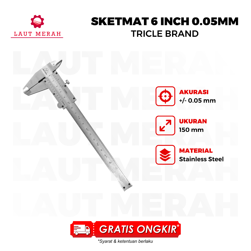 Jual Sketmat Sigmat Jangka Sorong Vernier Caliper Kotak Kayu - TRICLE BRAND 15cm 6" 150mm x 0 ...