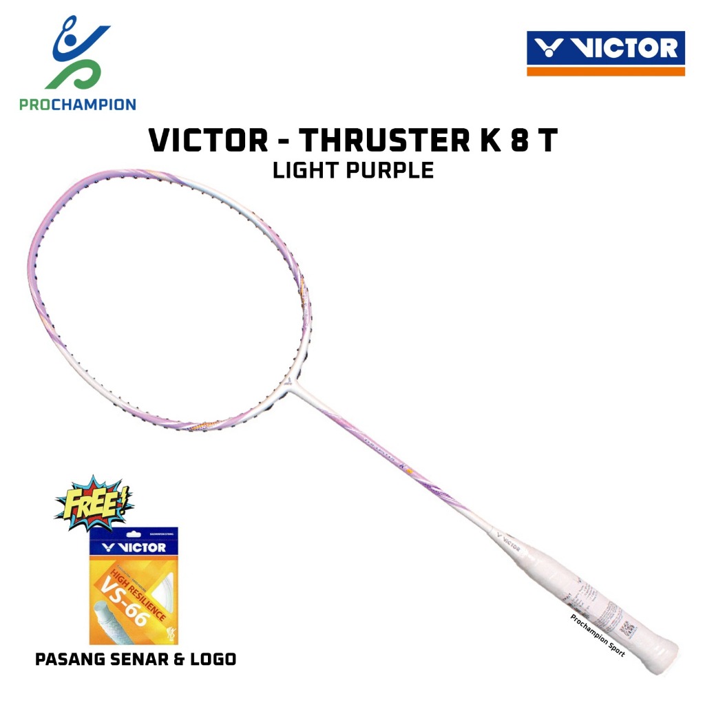 Jual Raket Badminton Victor THRUSTER K 8 T Raket TK 8 T Light Purple ...