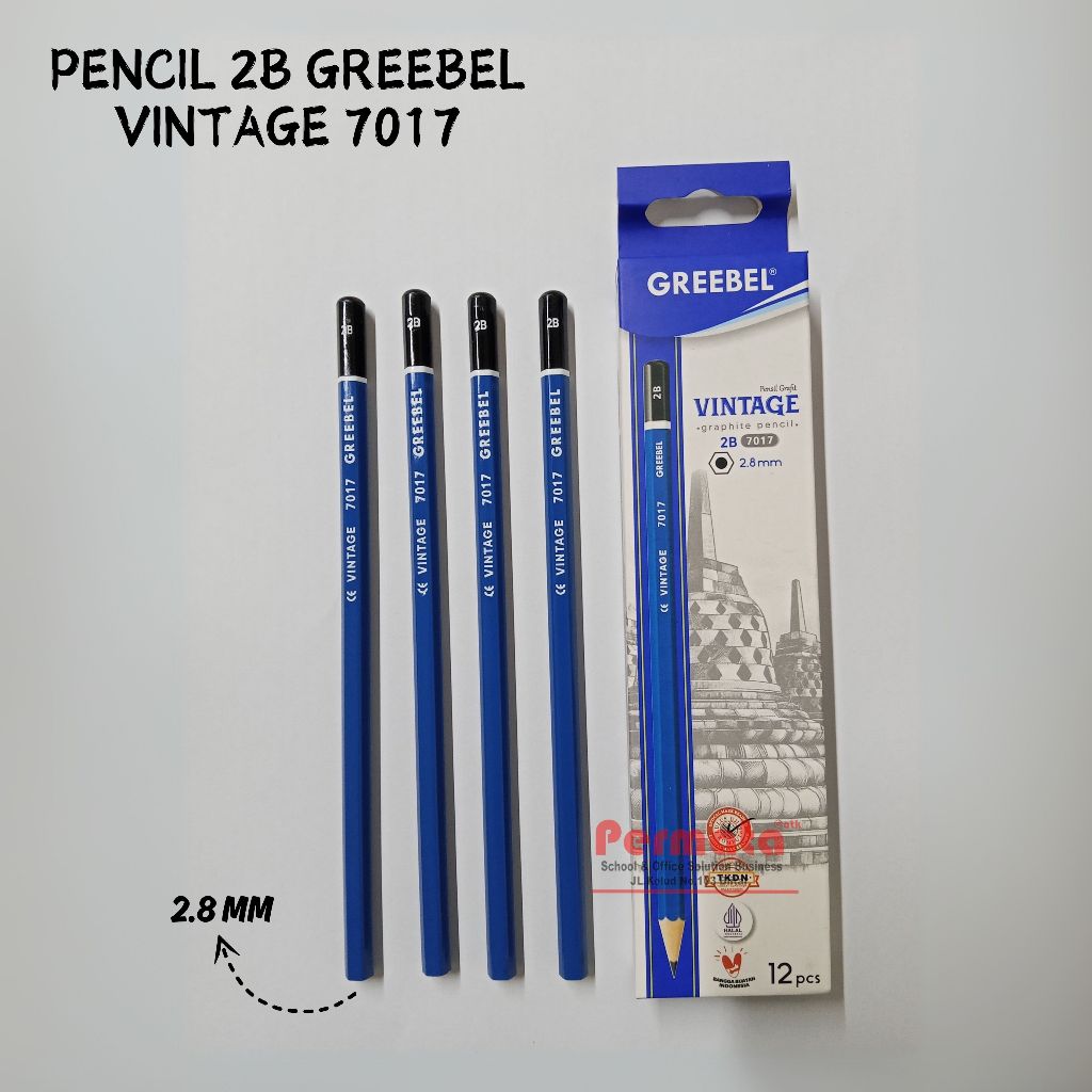 Jual GREEBEL Pencil Tulis / Pensil 2B 7017 Vintage Isi 12 Pcs Graphite ...