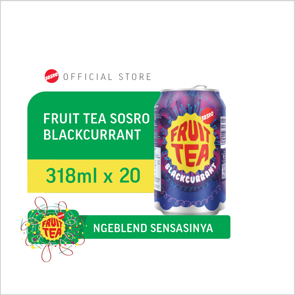 Jual Fruit Tea Sosro BlackCurrant Kaleng / Can 318 ml isi 20 pcs ...