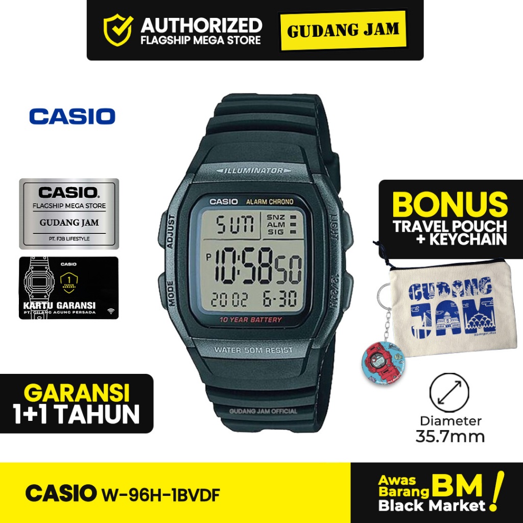 Jual Jam Tangan Casio W-96H-1BVDF W-96H W-96 W96H W 96H | Shopee Indonesia