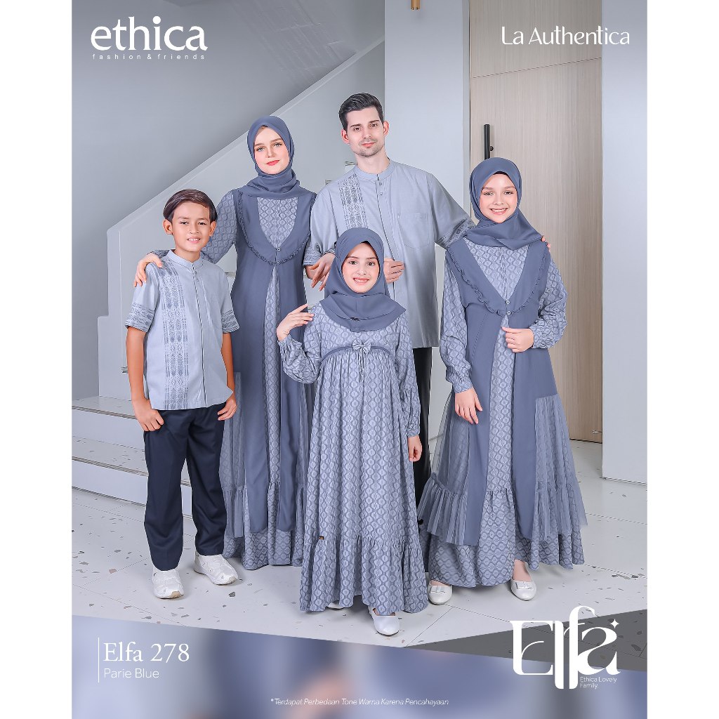 Jual ETHICA Sarimbit Keluarga Elfa 278 Parie Blue - Fashion Muslim Set ...