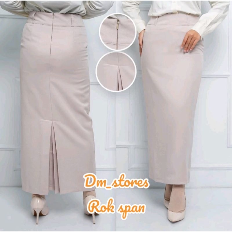 Jual ROK KERJA WANITA PANJANG/ROK SPAN ROK KANTOR REMPEL BELAKANG SIZE ...