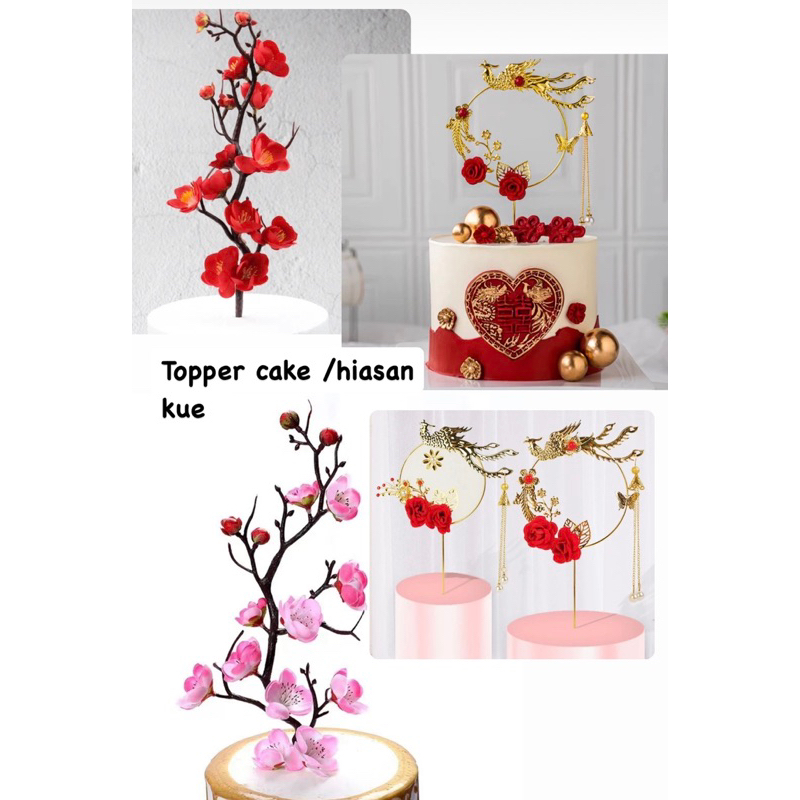 Jual topper cake kipas burung hong-topper bunga sakura | Shopee Indonesia