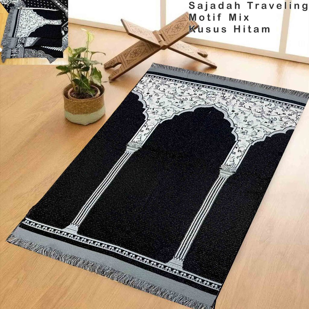 Jual Sajadah Turki Traveling Motif Kiswah Hitam Ukuran Dewasa 70x110cm ...