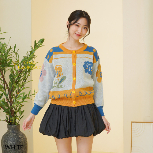 Jual Cardigan knit flower premium korean style / Cardigan Rajut Style ...