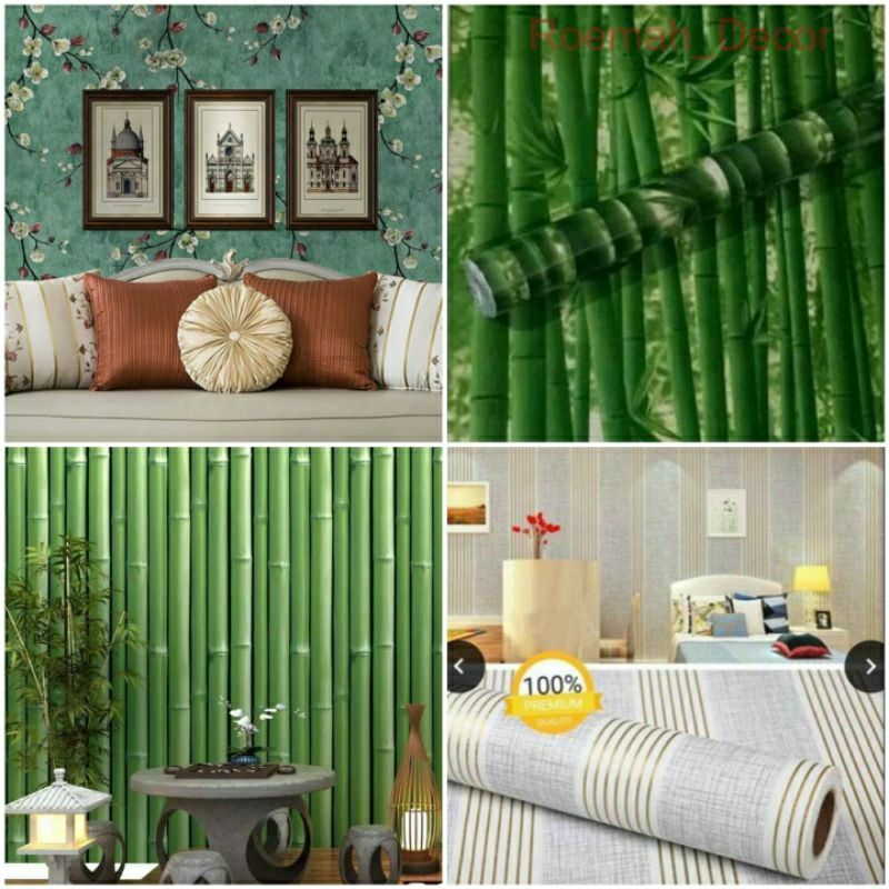 Jual Premium!! Wallpaper dinding bambu estetik elegan, sticker dinding ...