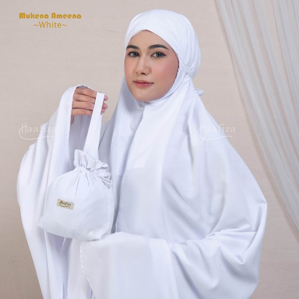 Jual Mukena Putih Haafiza Series Dewasa Polos Jumbo Traveling | Shopee ...