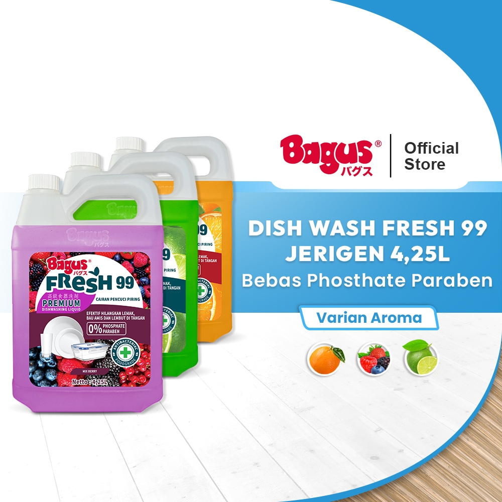 Jual Bagus Fresh 99 Premium Anti Bakteri Dish Washing Liquid Jerigen 4 ...