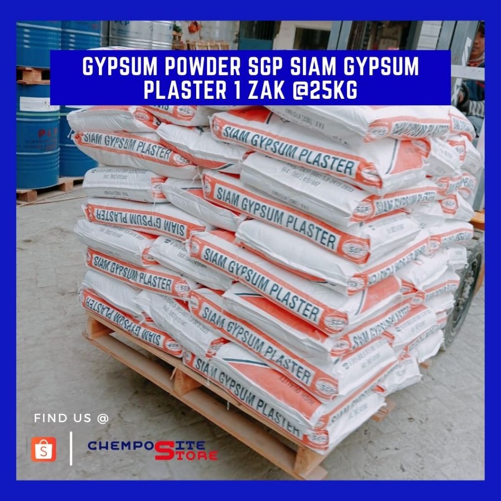 Jual Bubuk CASTING gipsum - gypsum powder SGP SIAM GYPSUM PLASTER 25KG ...