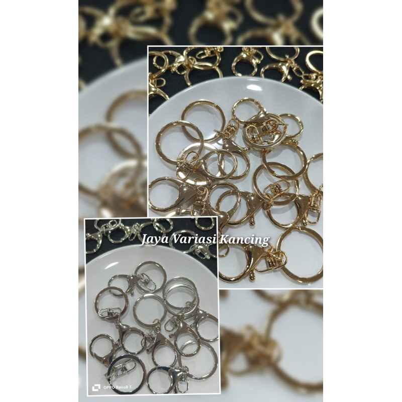 Jual (Per pcs) Kait gantungan kunci / kait ganci + ring + joint silver ...