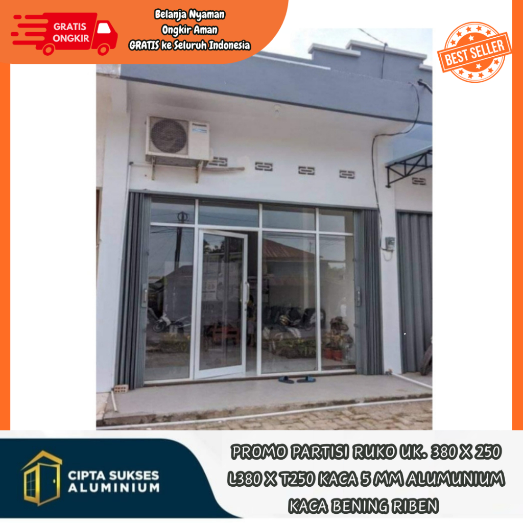 Jual PARTISI ALUMINIUM KACA UKURAN 380x250 partisi ruangan minimalis ...