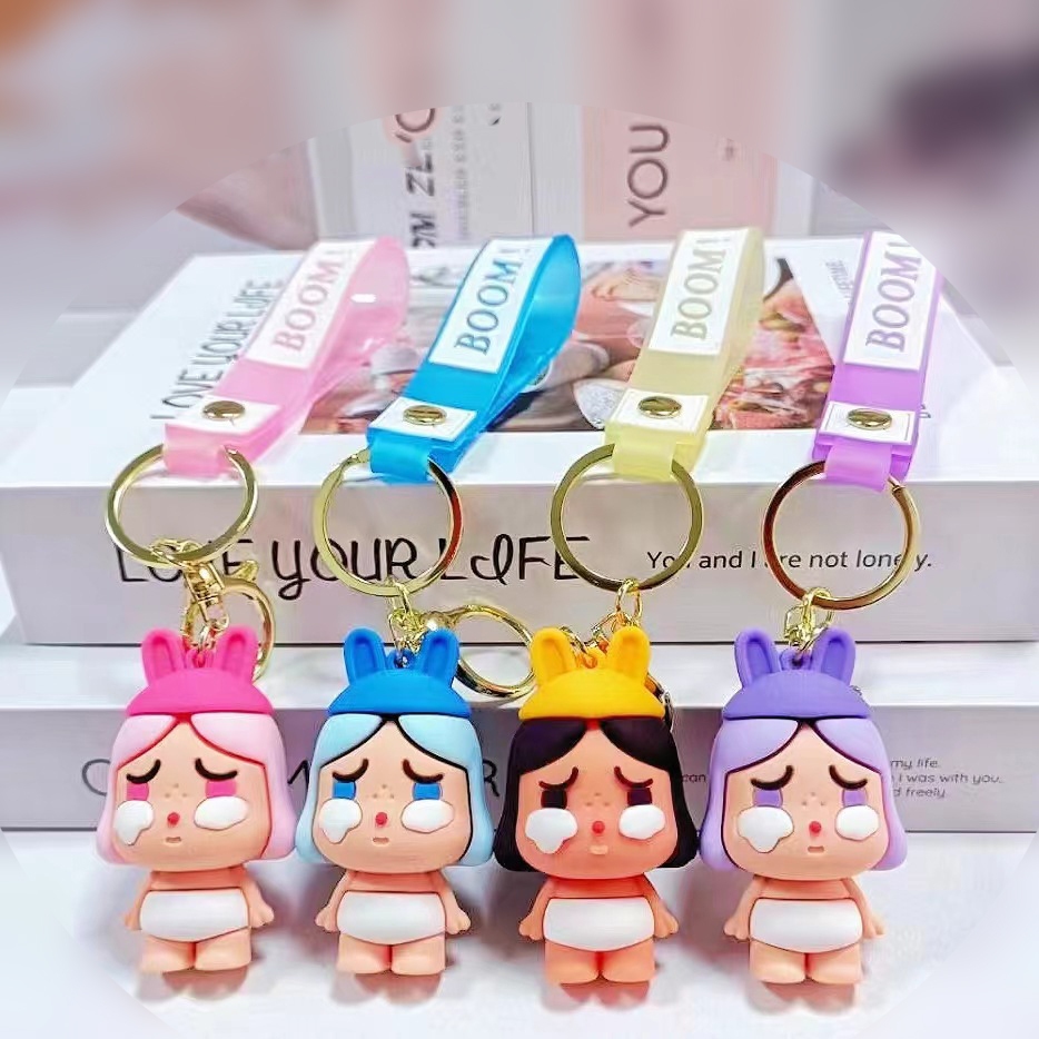 Jual Cartoon Pop Mart keychain crybaby crying baby doll bag pendant ...
