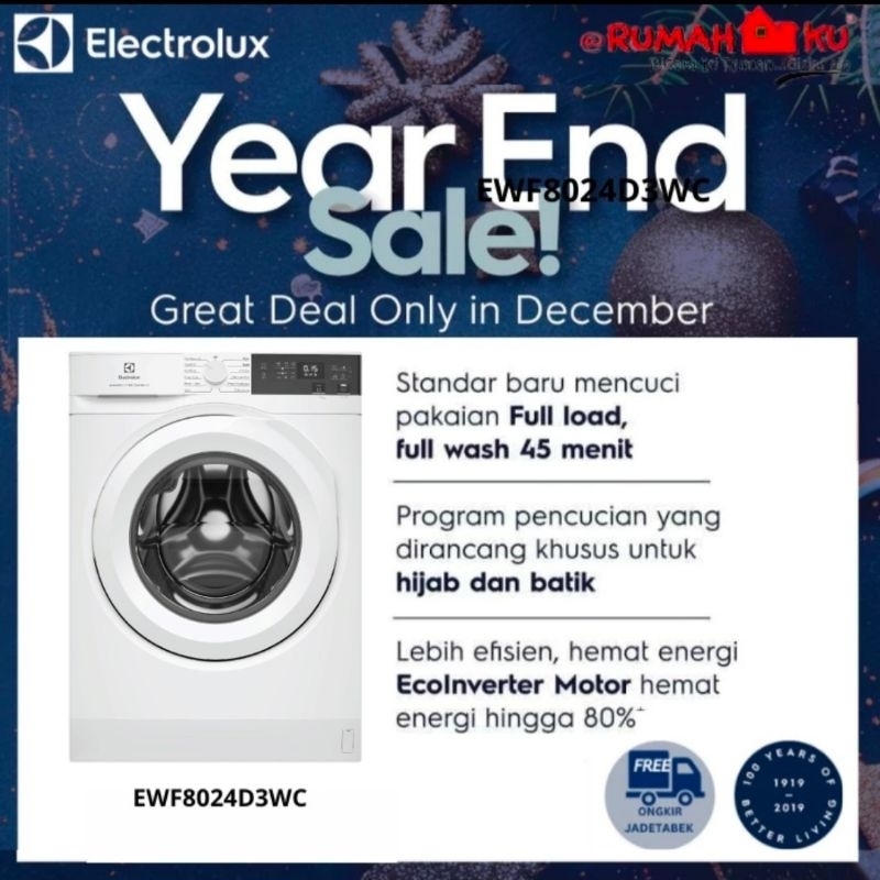 Jual Mesin Cuci ELECTROLUX EWF 8024D3WC/EWF 8024 D3WC 8Kg Front Loading ...