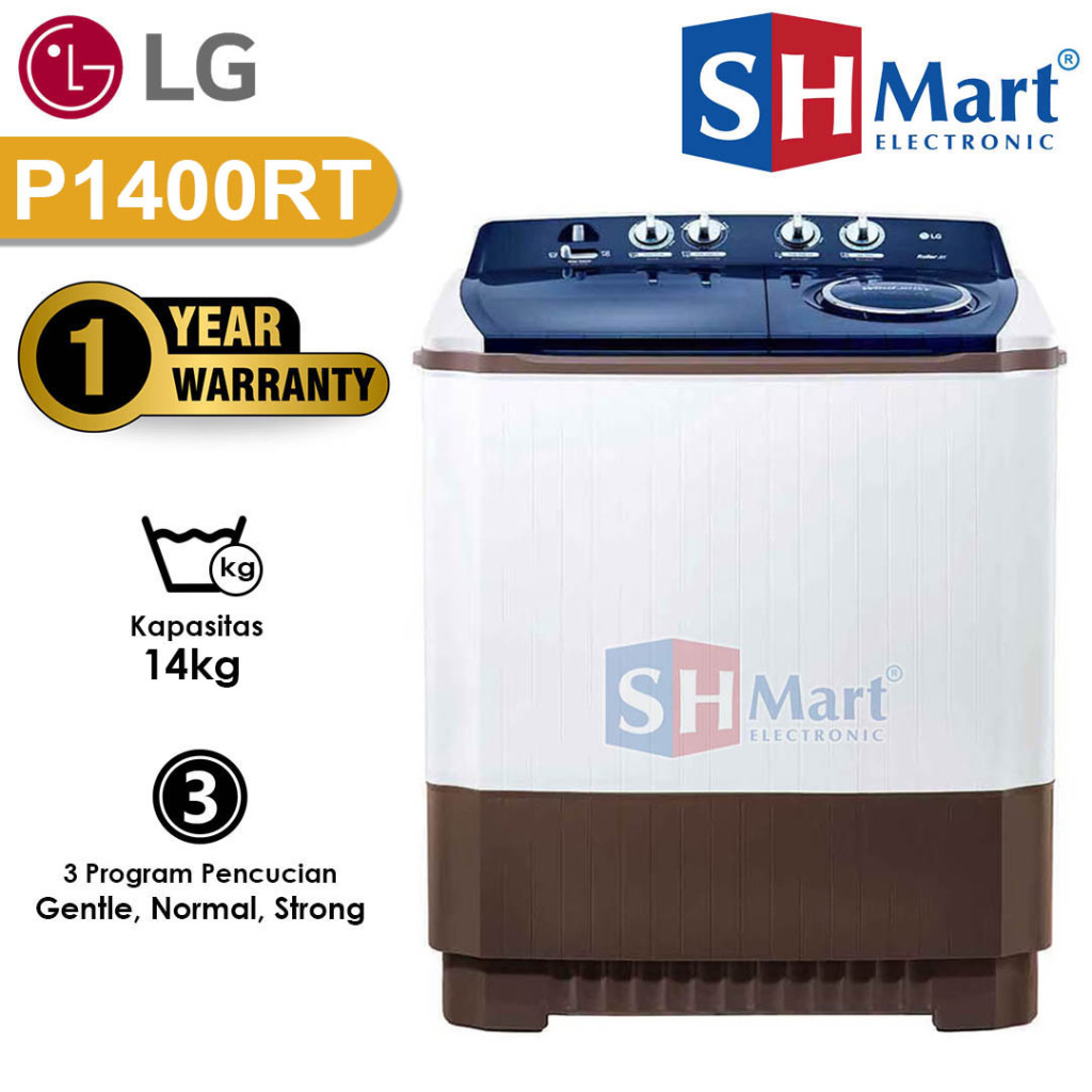 Jual Mesin Cuci LG 2 Tabung 14 Kg Wind Jet Dry P1400RT Kapasitas Besar ...