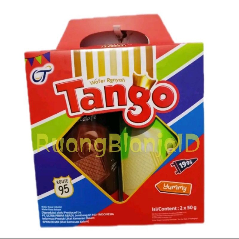 Jual Tango Twin Wafer Renyah Yummy Box Tin 100gr ( 2x50g ) Coklat ...
