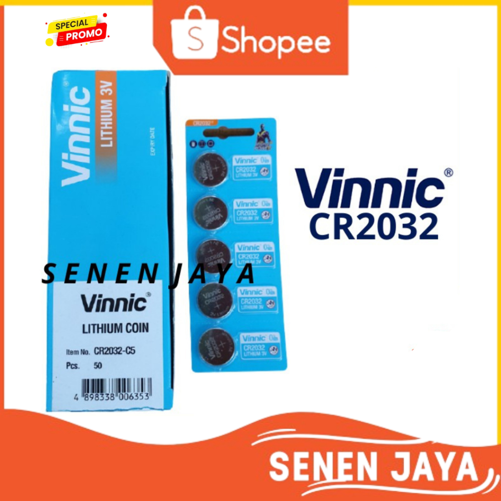 Jual VinniC CR2032 3V Lithium Button Cell Battery Baterai Timbangan DIgital CR2032 Batre Kancing ...