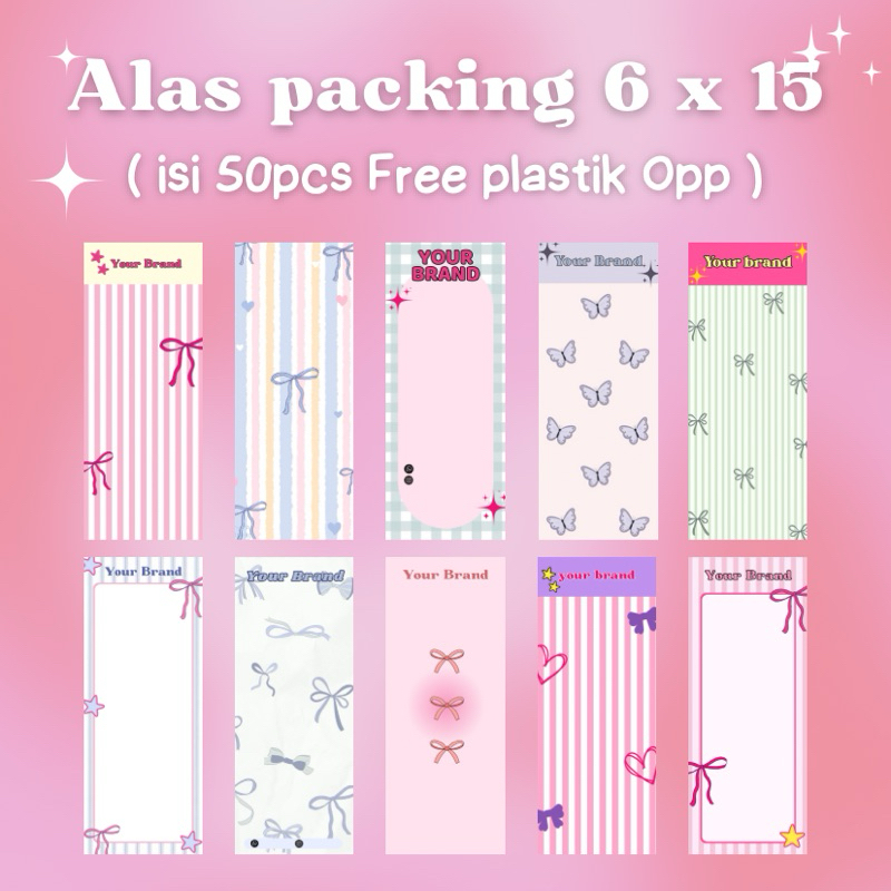 Jual [isi 50pcs] Alas packing 6x15/Alas packaging/Alas packing Custom ...