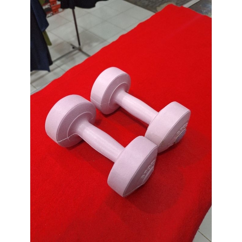 Jual DAMBEL PLASTICK 2KG PINK 1 PASANG / BARBEL PLASTIK 2KG 2 PCS ...