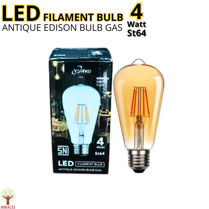 Jual Lampu Filamen 4 Watt LED BULB ST64/Lampu Cafe Warna Kuning ...
