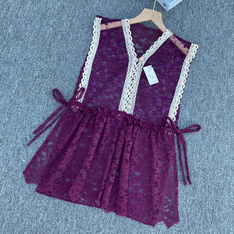 Jual LIVIA VEST PREMIUM BRUKAT KOMBINASI RENDA // VEST ROMPI LUARAN ...