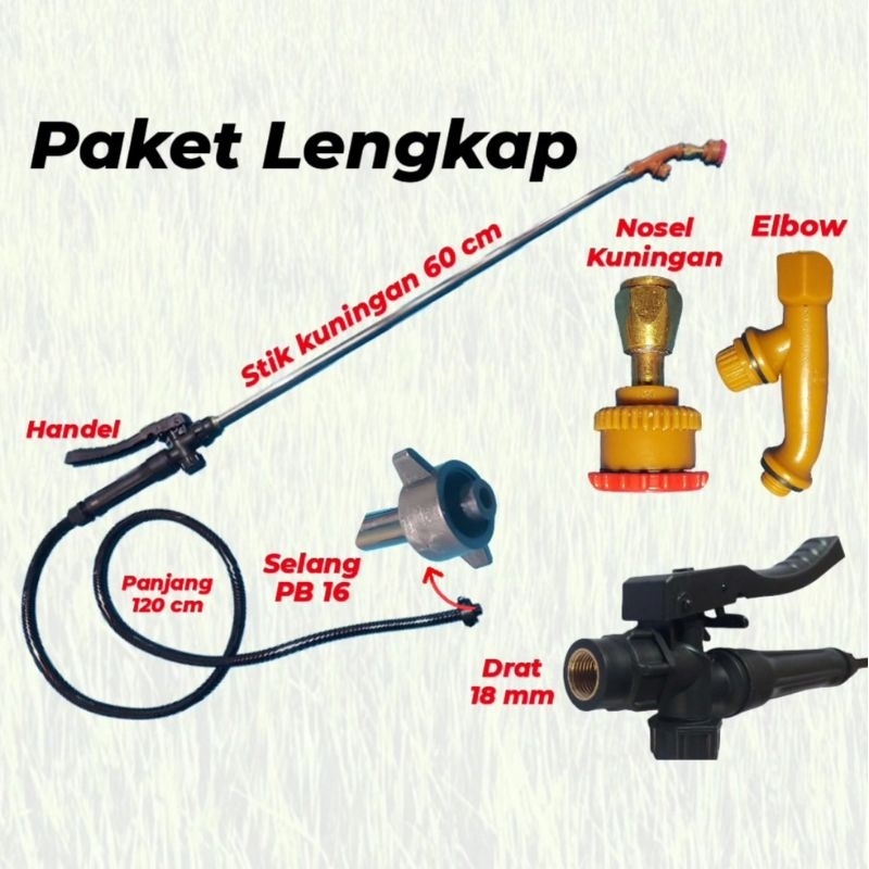 Jual Paket Lengkap Sprayer PB 16 Selang, Stik, Handle atau gagang, Elbow, dan nozzel Untuk ...