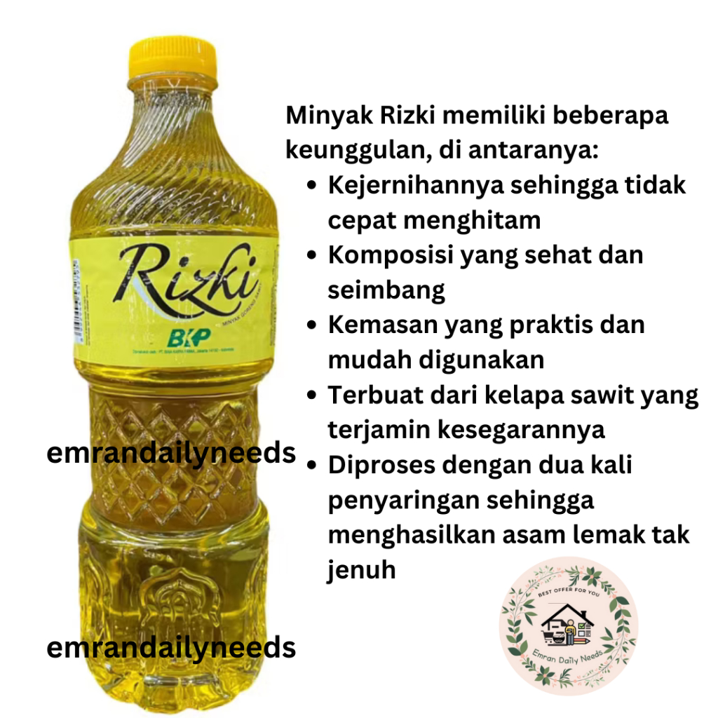 Jual Minyak Goreng Rizki 850ml Kemasan Botol | Shopee Indonesia