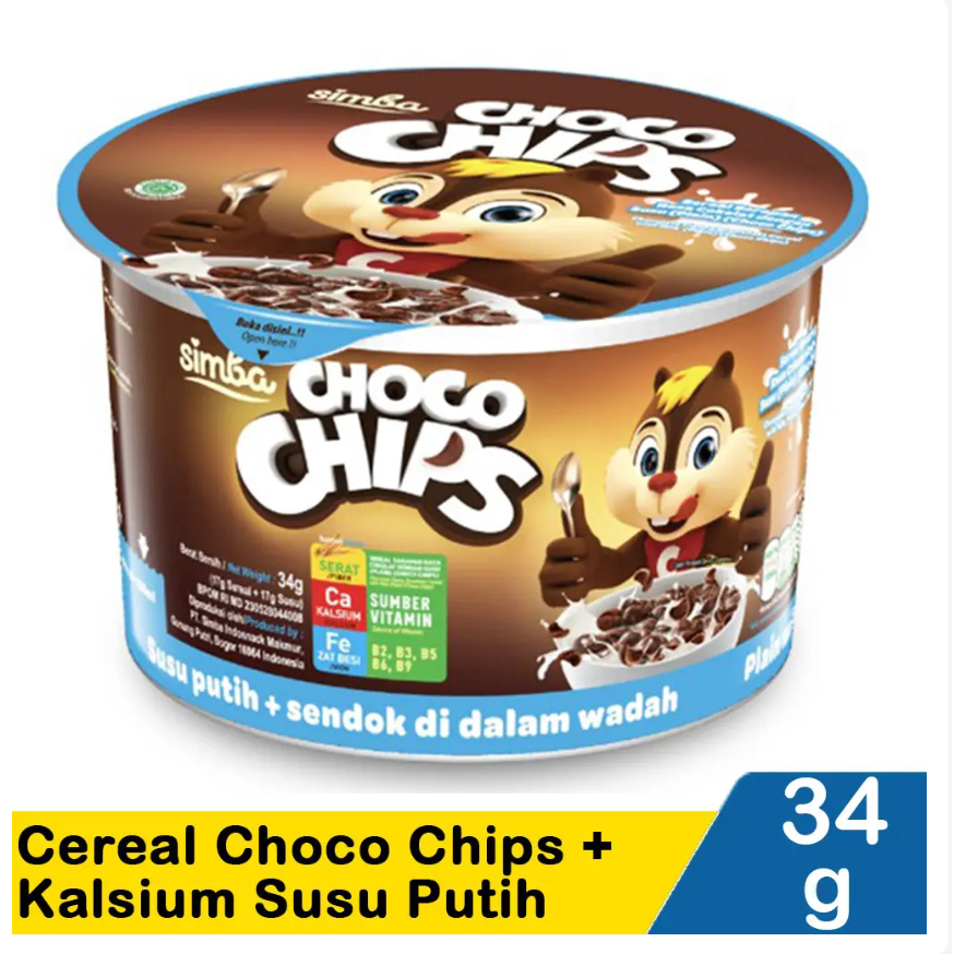 Jual Simba Cereal Choco Chips + Kalsium Susu Putih 34 Gram | Shopee ...