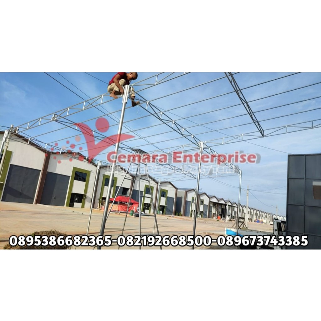 Jual RANGKA TENDA UKURAN 3M X 8M MODEL DATAR | Shopee Indonesia